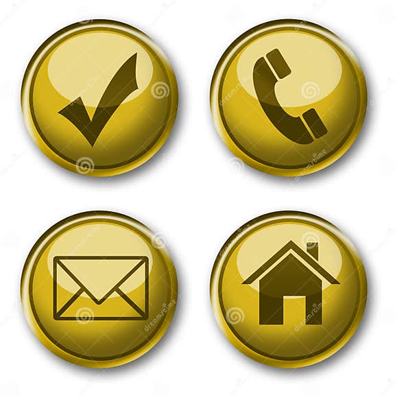 Gold icons collection stock illustration. Illustration of post - 12290024