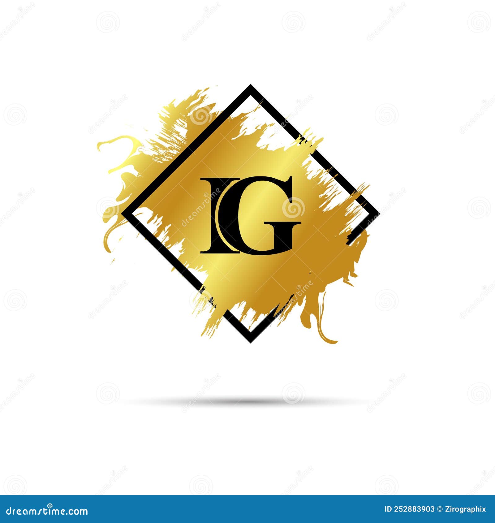 Gold IG Logo Symbol Vector Art Design Stock Illustration - Illustration ...