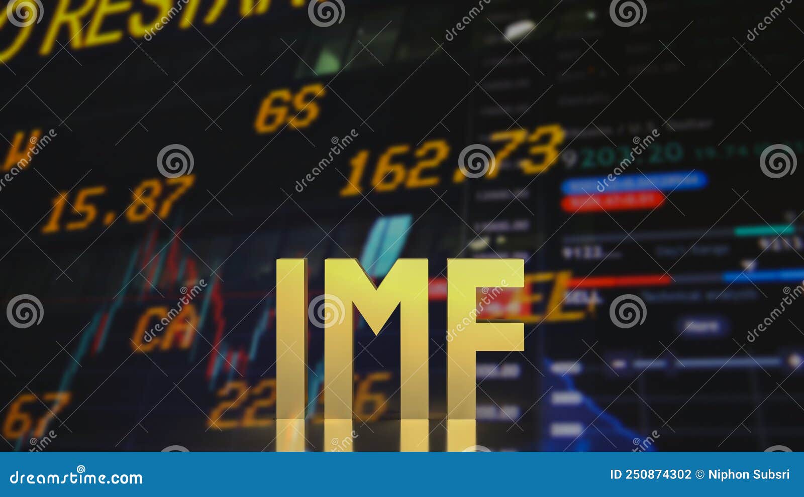The Gold Imp Text on Business Concept 3d Rendering Stock Illustration ...