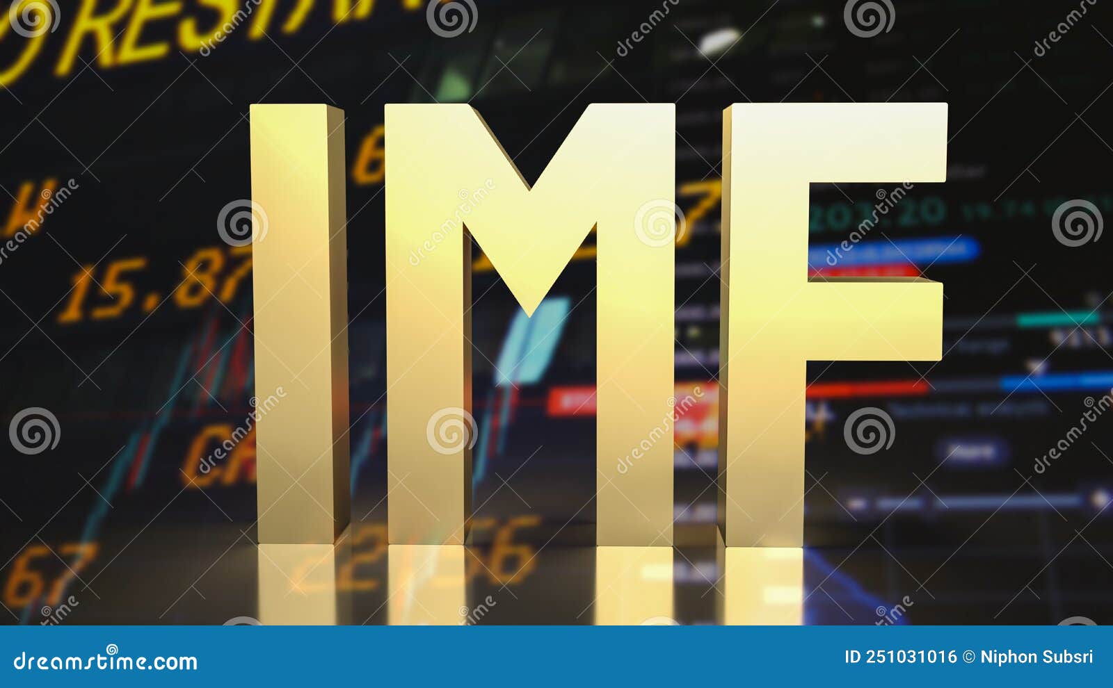 The Gold Imp Text on Business Concept 3d Rendering Stock Illustration ...