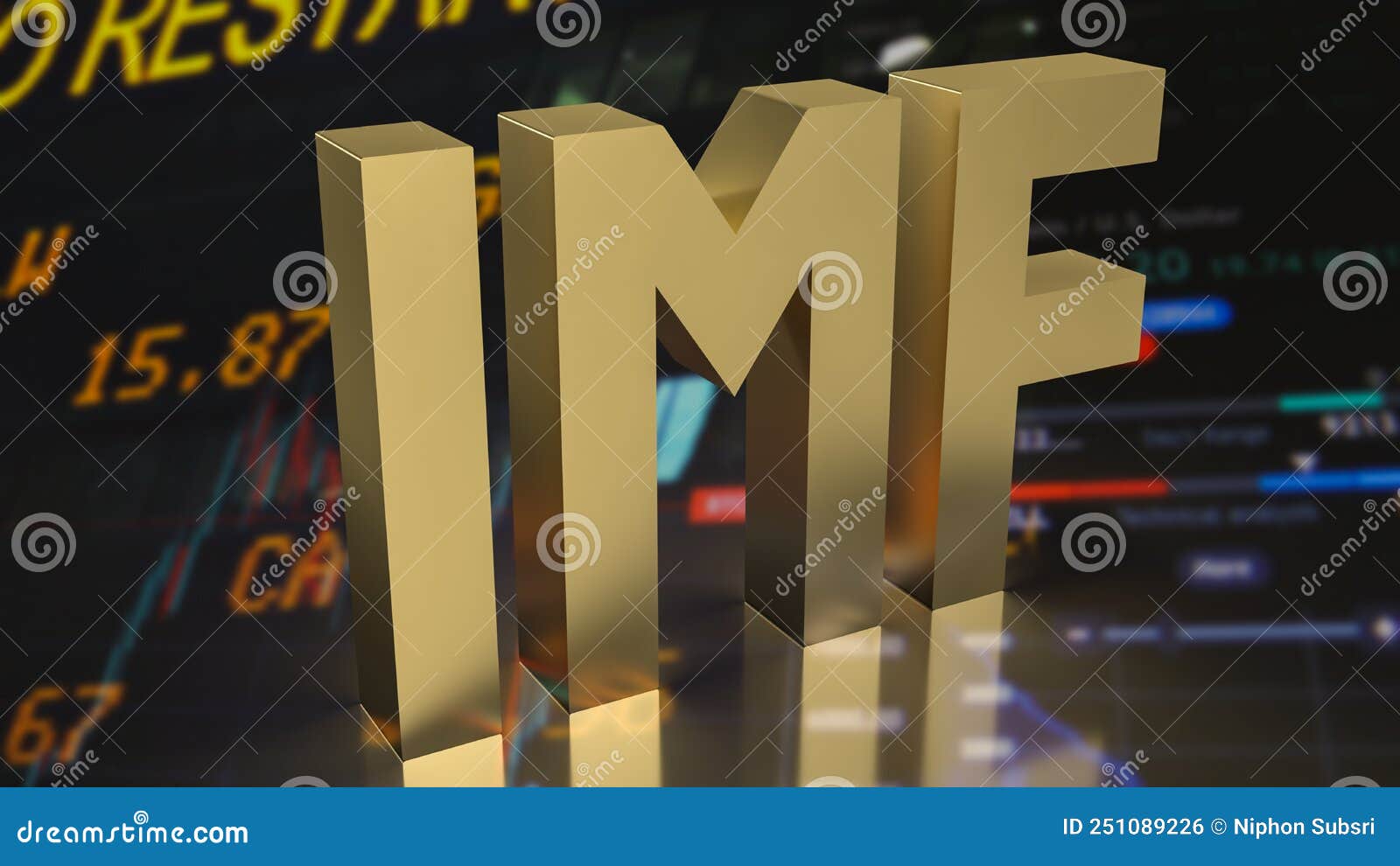The Gold Imp Text on Business Concept 3d Rendering Stock Illustration ...