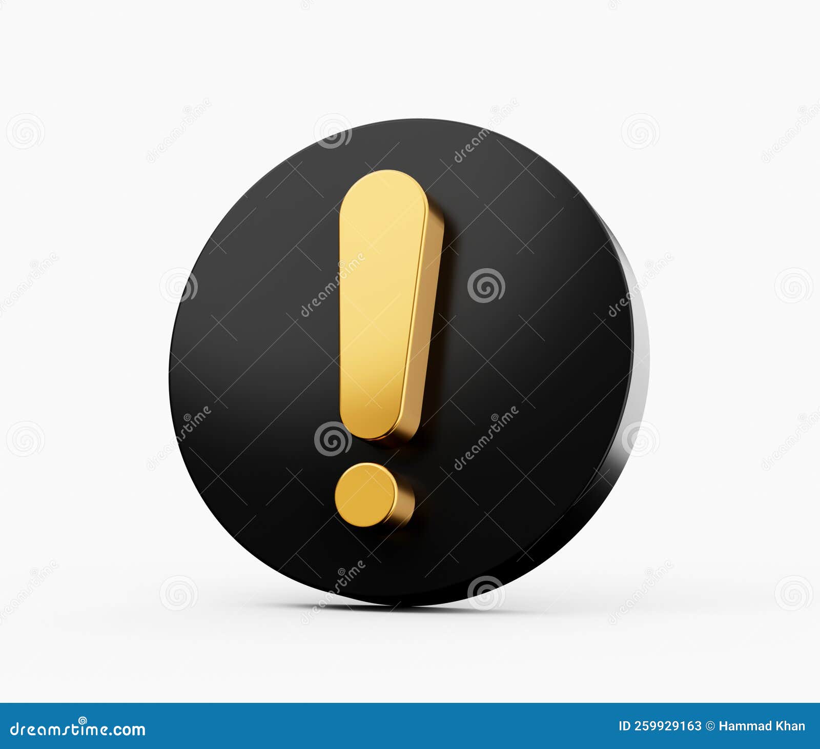 Gold Important Exclamation Icon Sign or Attention Caution Mark 3d ...