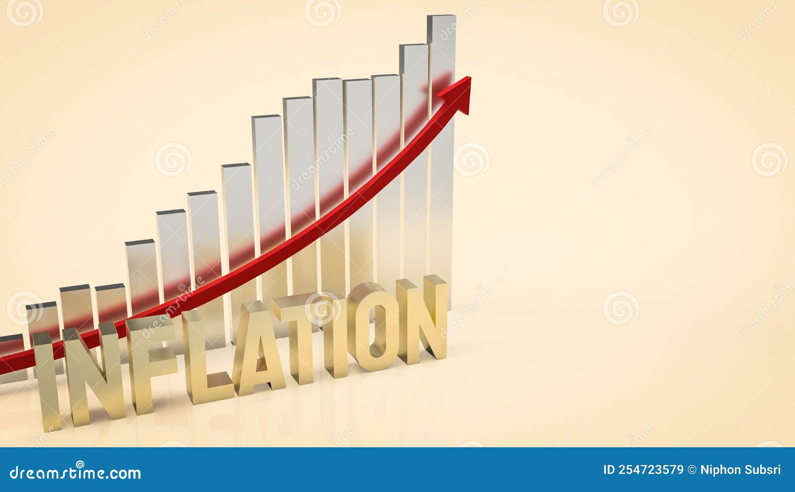 The Gold Inflation and Chart for Business Concept 3d Rendering Stock ...