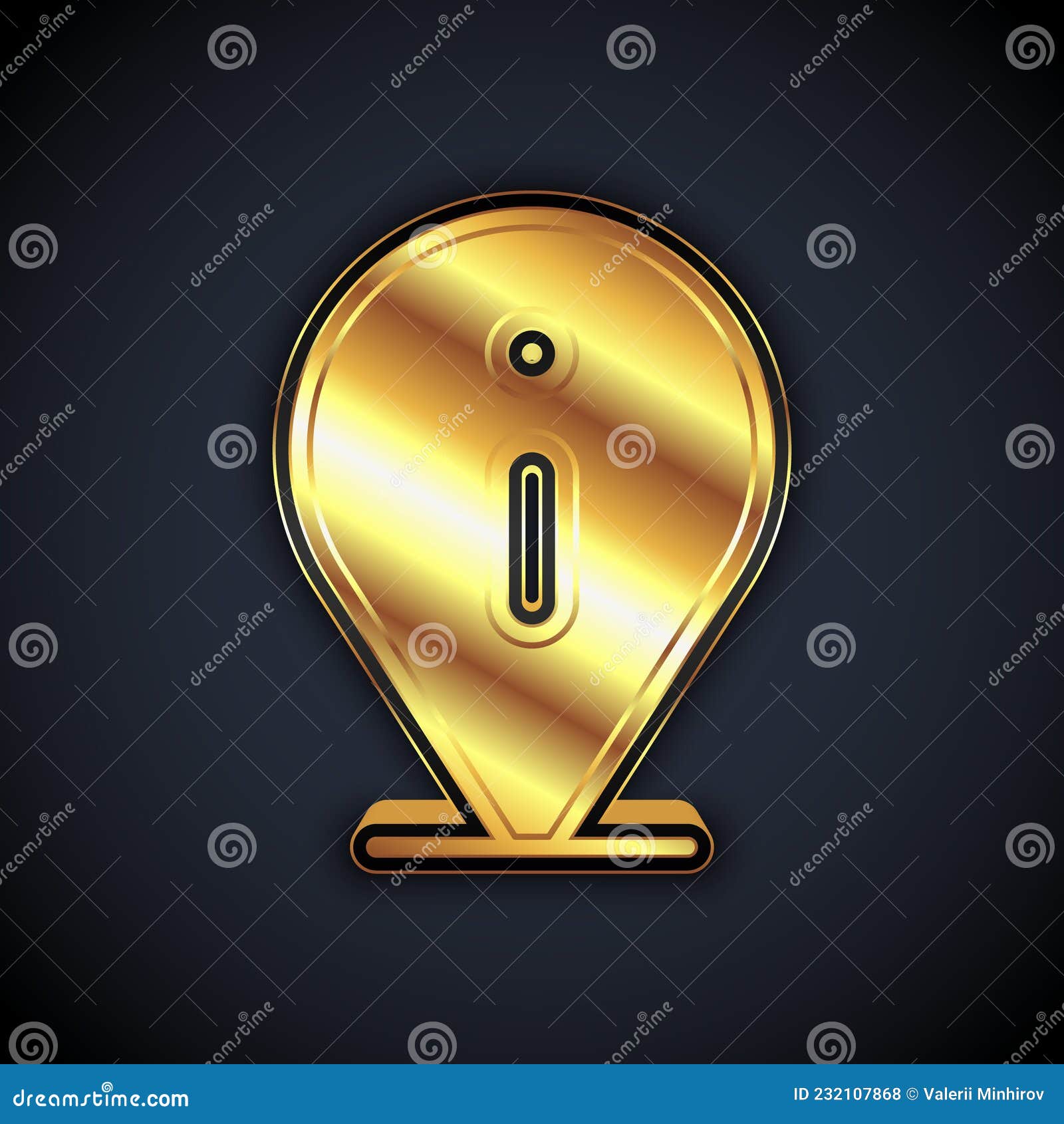 Gold Information Icon Isolated on Black Background. Vector Stock Vector ...