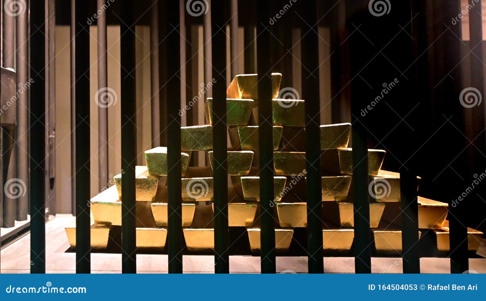 Gold ingot bars in a safe stock image. Image of ingot - 164504053