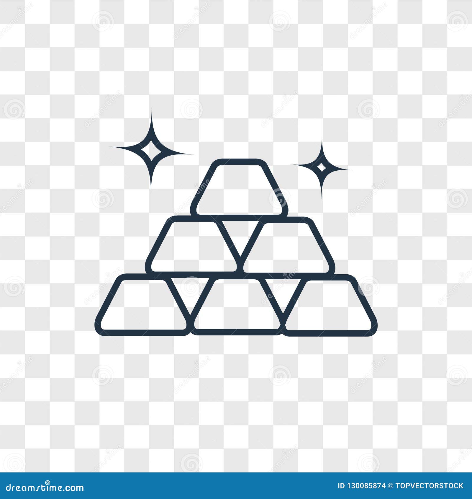 Gold Ingot Concept Vector Linear Icon Isolated on Transparent Ba Stock ...