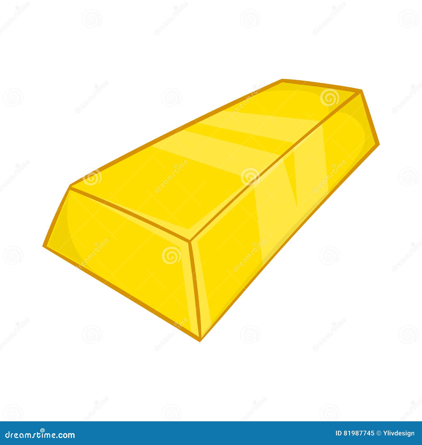 Gold Ingot Icon in Cartoon Style Stock Vector - Illustration of create ...