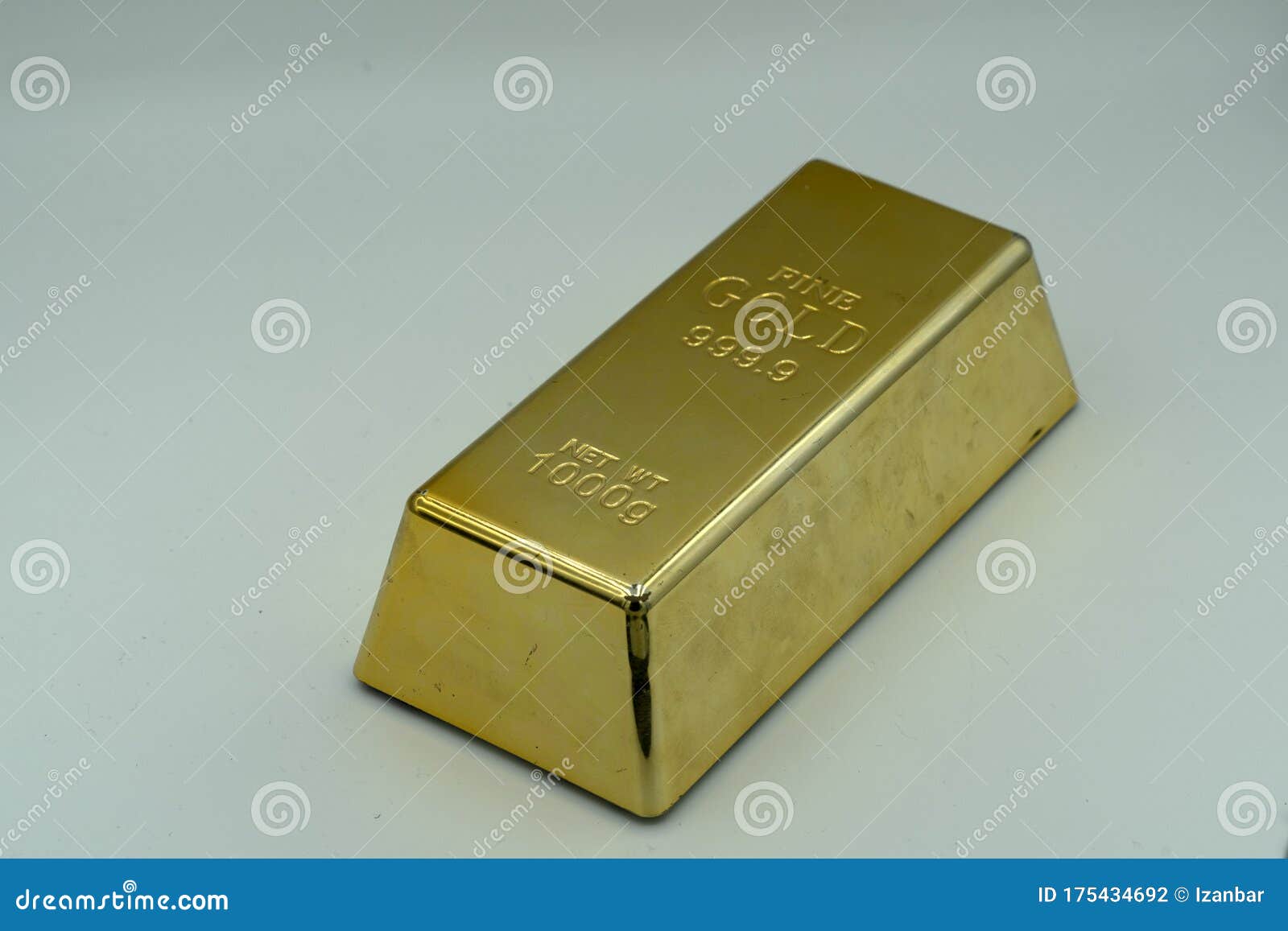 Gold ingot isolated stock photo. Image of savings, brick - 175434692