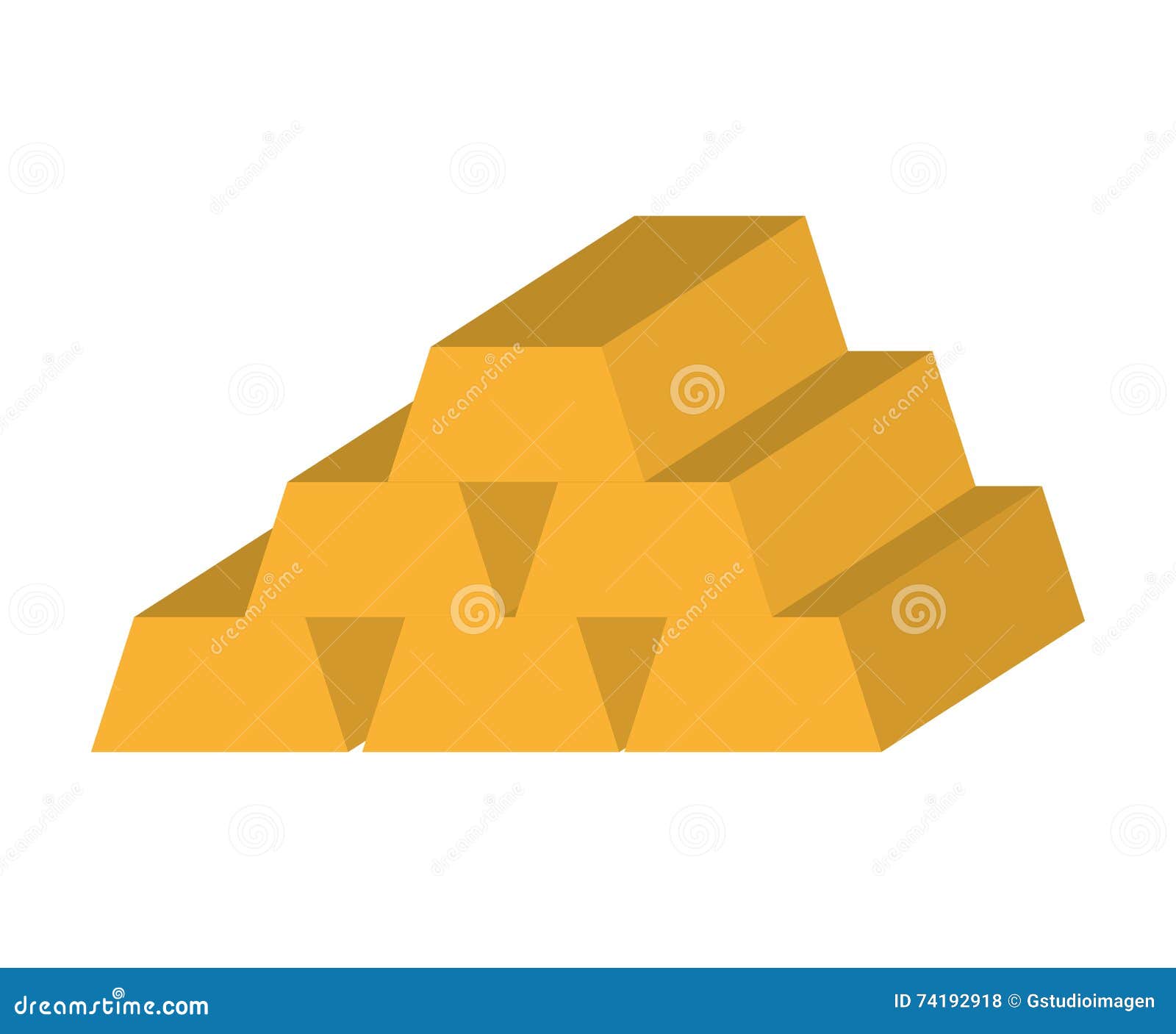 Gold Ingot Isolated Icon Design Stock Illustration - Illustration of ...