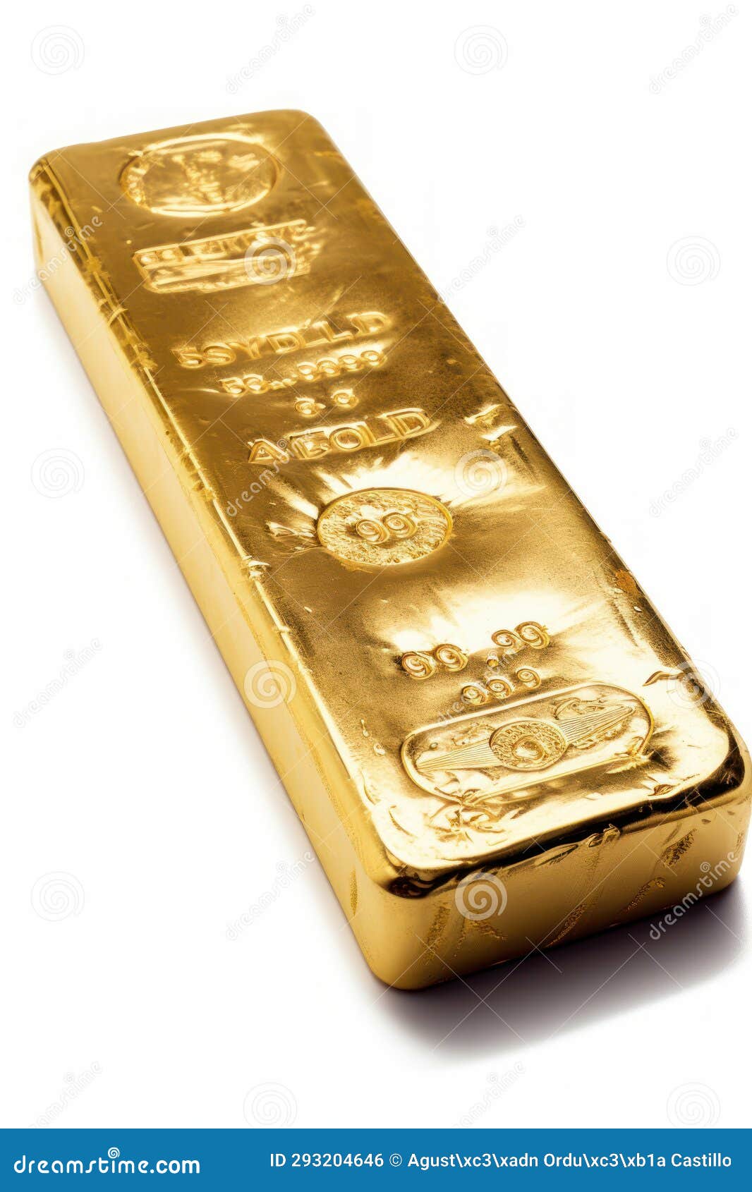 Gold Ingot on White Background Financial Concept. Generative AI. Stock ...