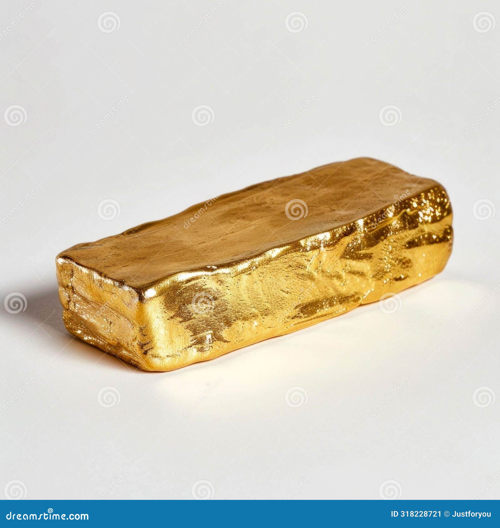 Gold Ingot on White Background. Generative Ai Stock Illustration ...