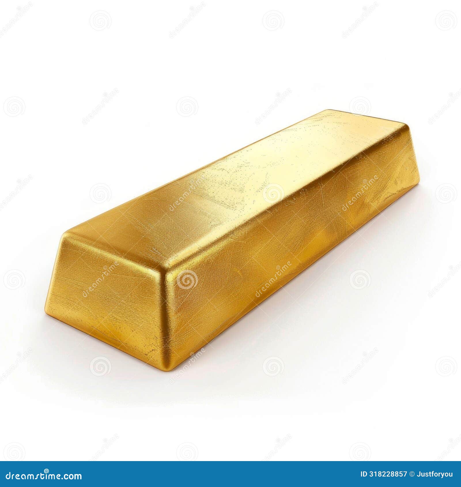 Gold Ingot on White Background. Generative Ai Stock Illustration ...