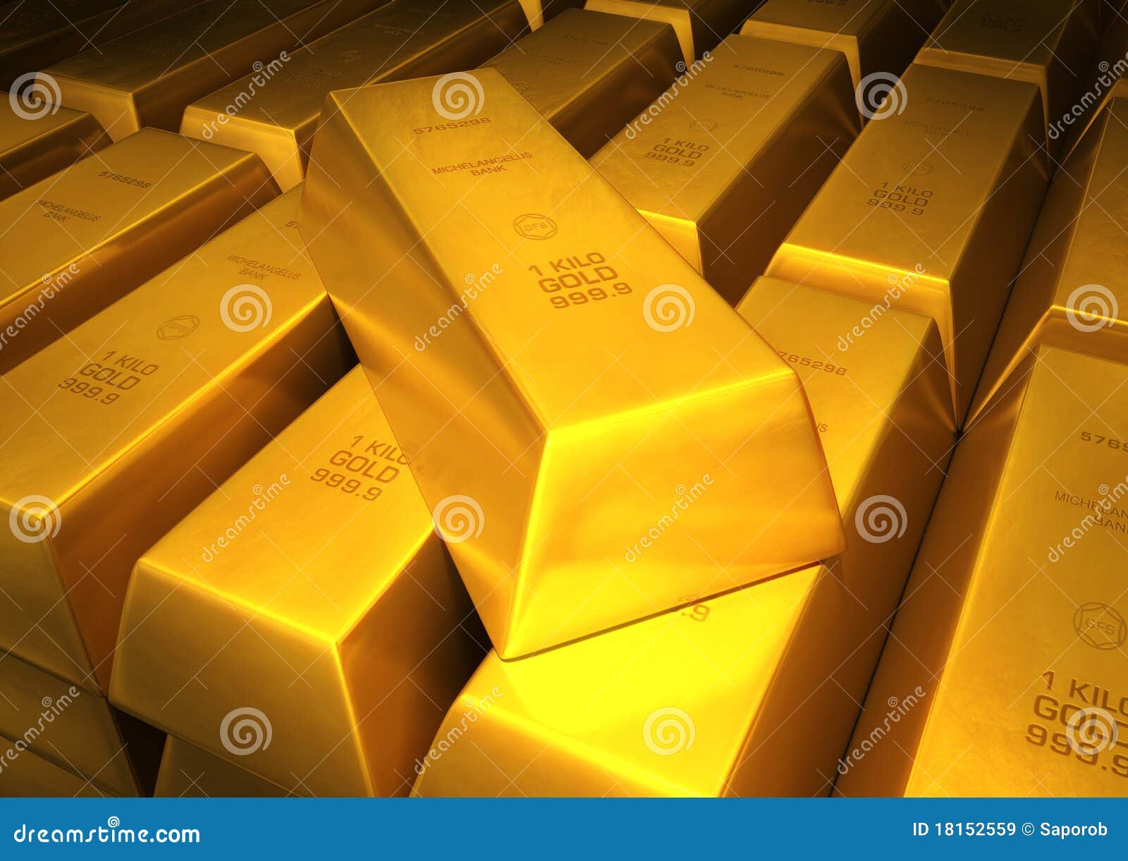 Gold ingots stock illustration. Illustration of metal - 18152559
