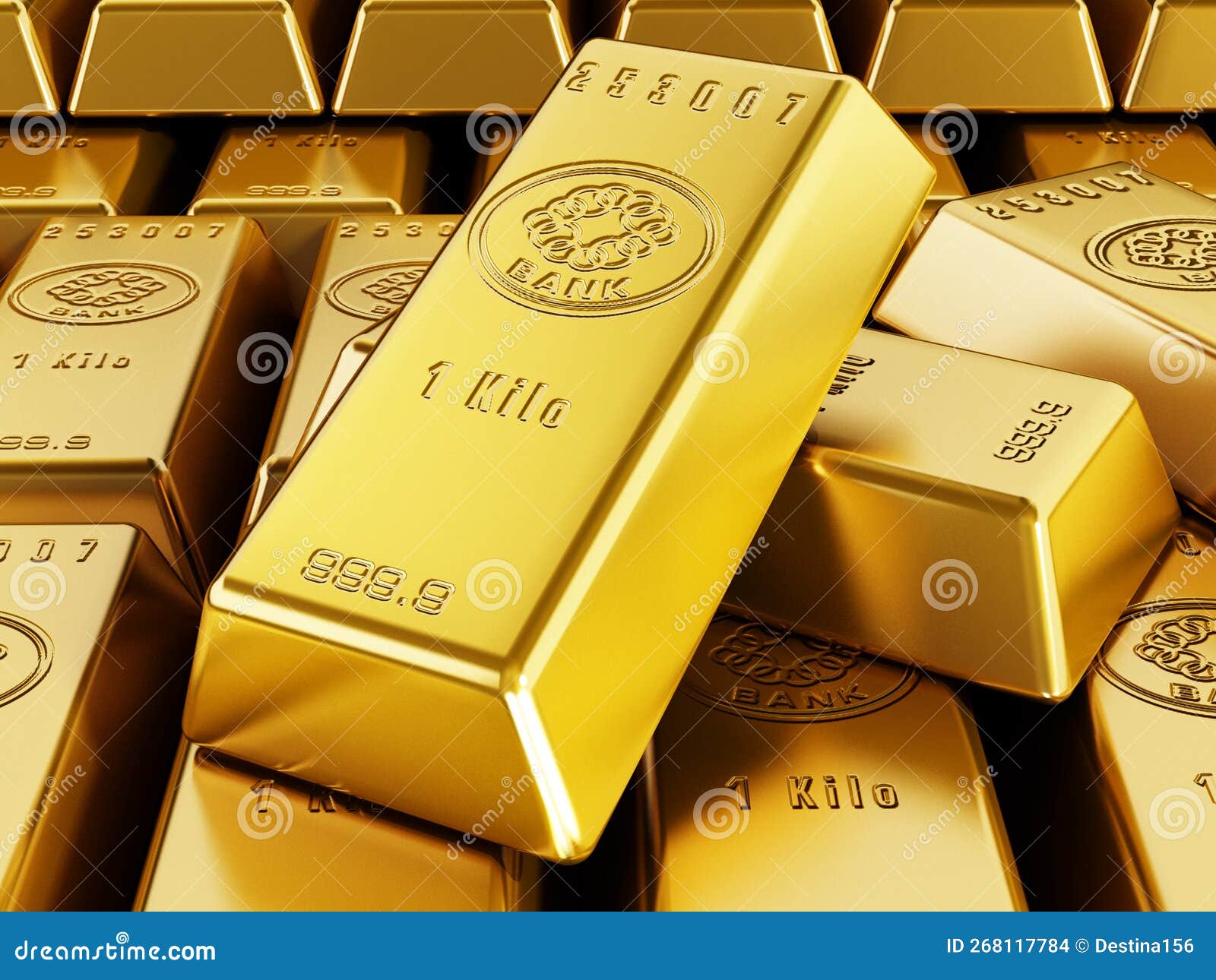 Stack of gold ingots stock photo. Image of case, bullion - 268117784