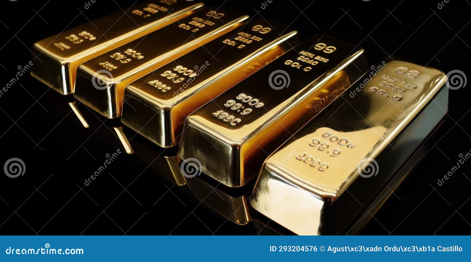 Gold Ingots on Black Background. Financial Concept. Generative AI ...