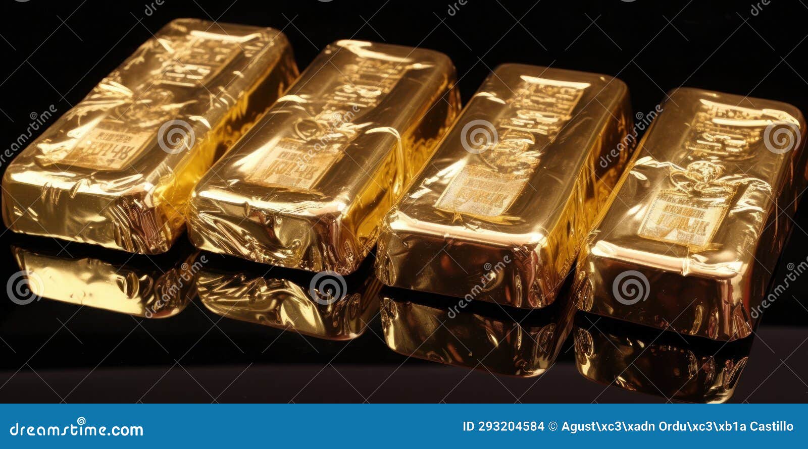 Gold Ingots on Black Background. Financial Concept. Generative AI ...