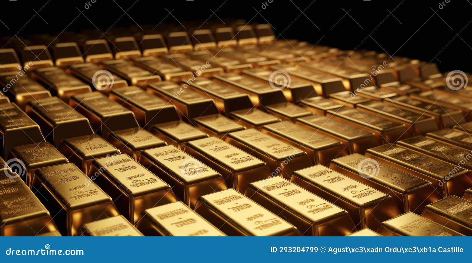 Gold Ingots on Black Background. Financial Concept. Generative AI ...
