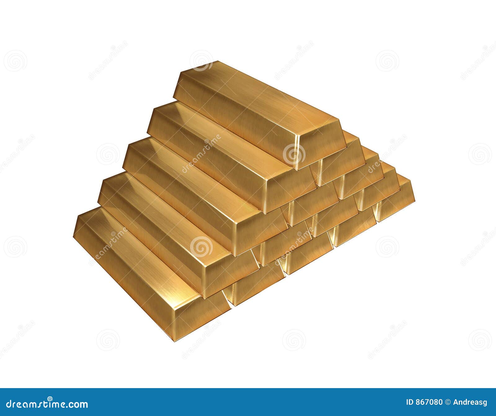 Gold ingots isolated stock photo. Image of pieces, render - 867080
