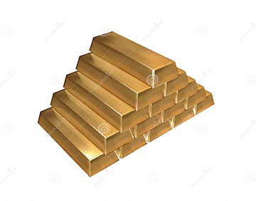Gold ingots isolated stock photo. Image of pieces, render - 867080
