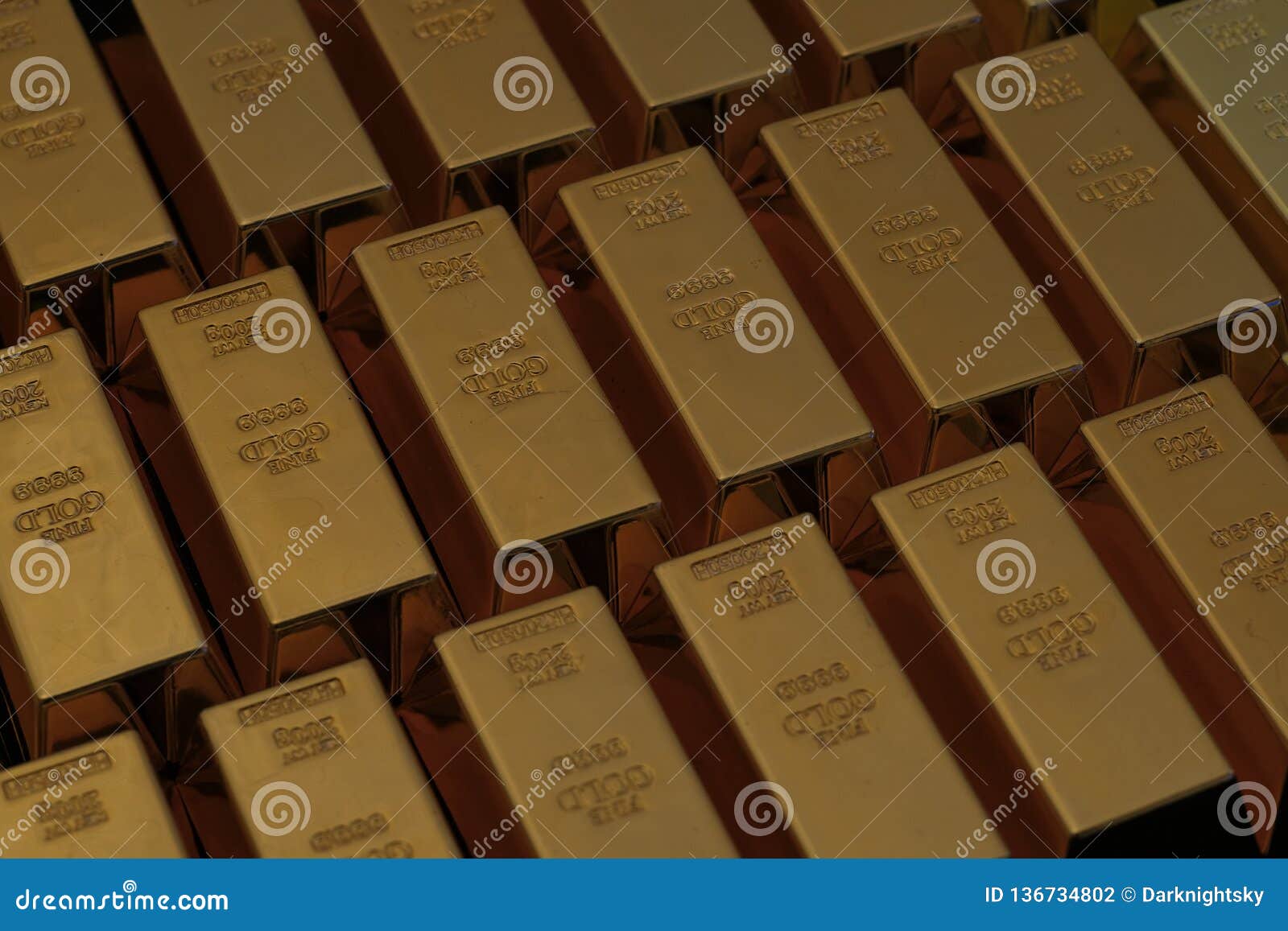 Gold Ingots in Several Rows Editorial Photography - Image of rating ...