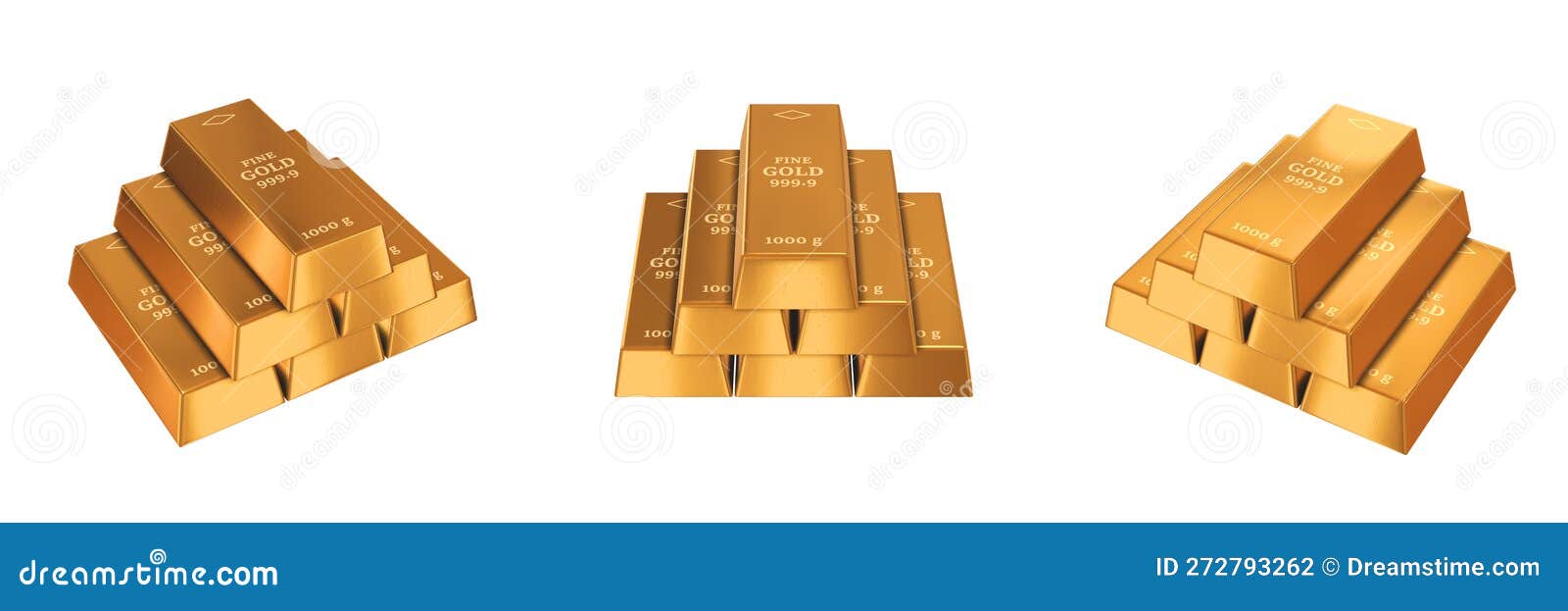 Gold ingots stock illustration. Illustration of debt - 272793262