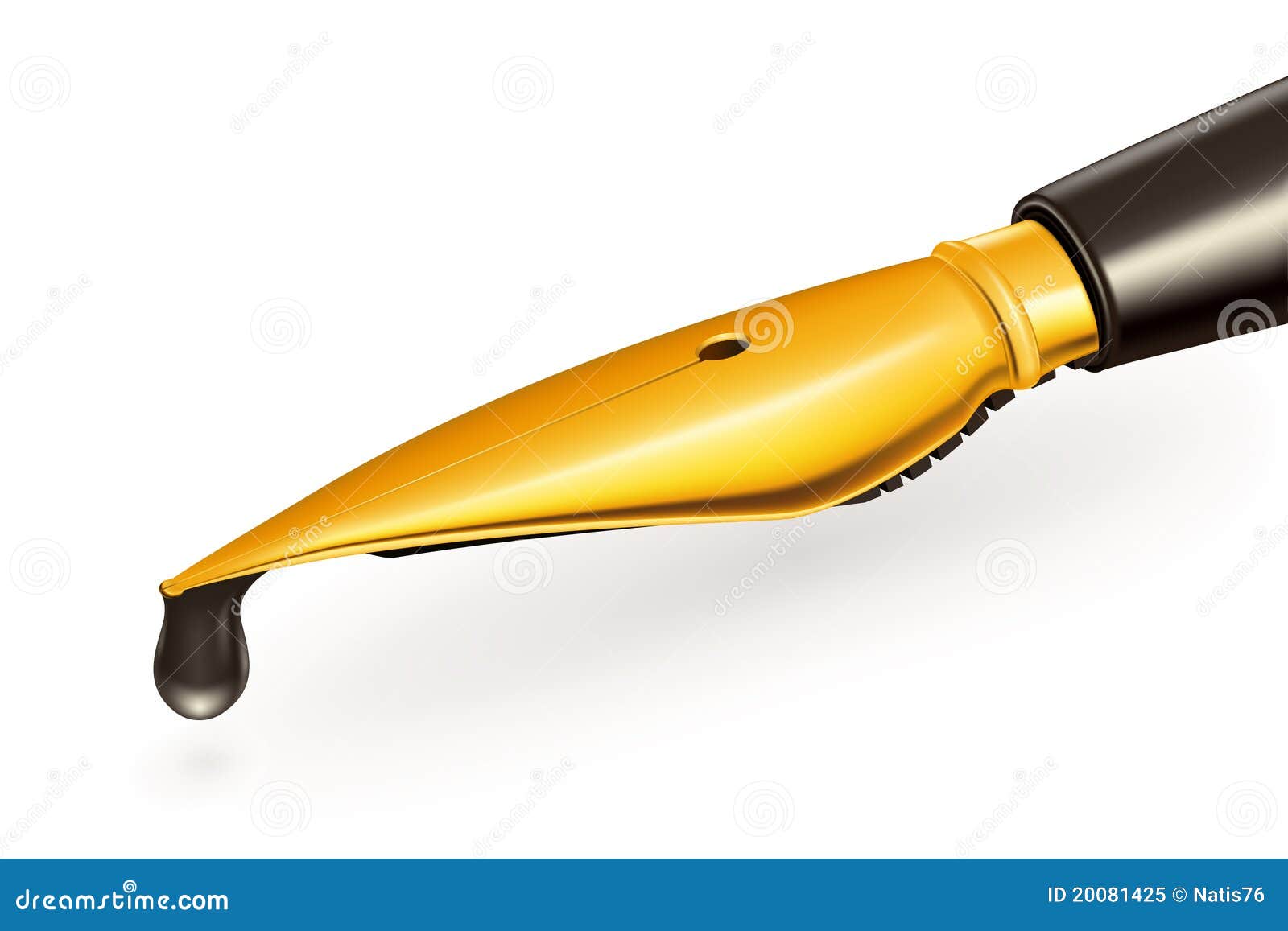 Gold ink pen stock vector. Illustration of correspondence - 20081425