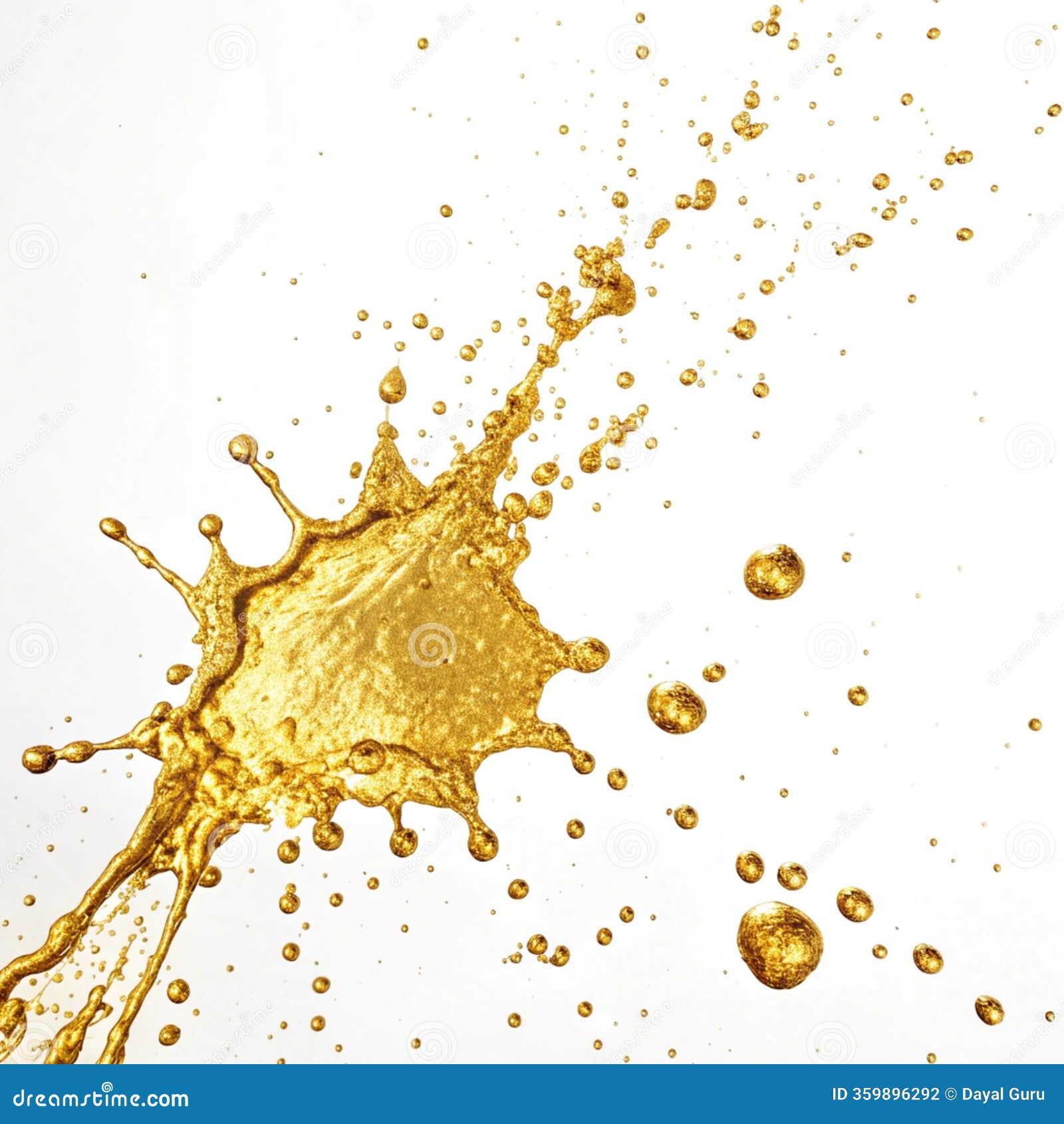 Gold Ink Splatter on Transparent Background Stock Illustration ...