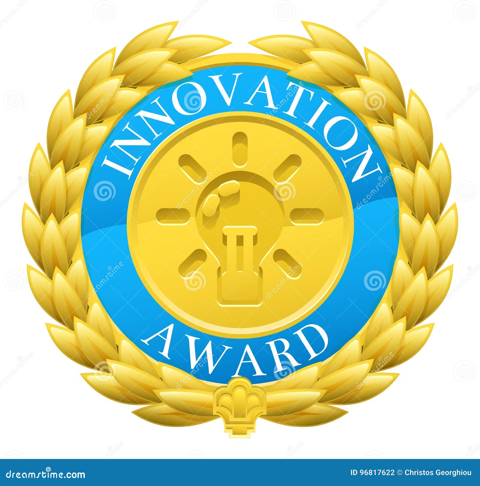 Gold Innovation Winner Laurel Wreath Medal Stock Vector - Illustration ...
