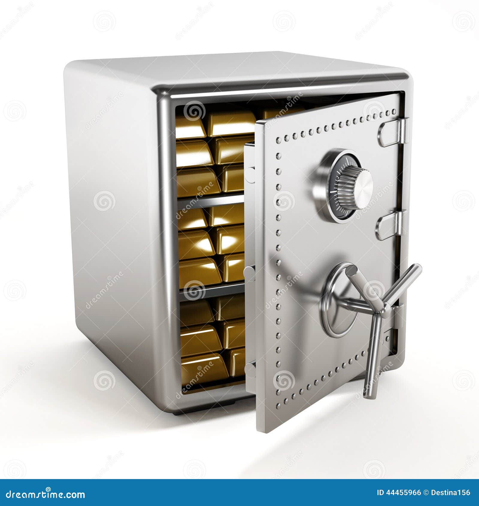Gold inside steel safe stock illustration. Illustration of inside ...