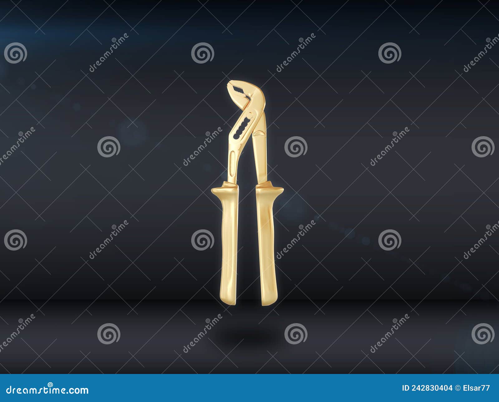 Gold Instruments Isolated a Dark Background. 3d Render Stock ...