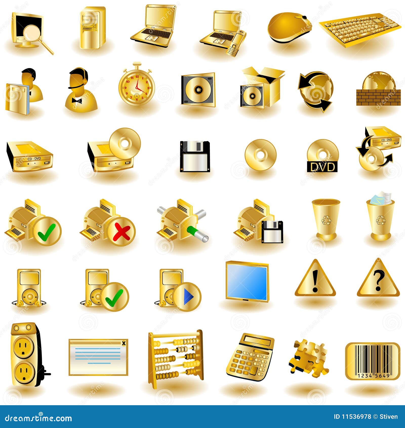 Gold interface icons 2 stock vector. Illustration of package - 11536978