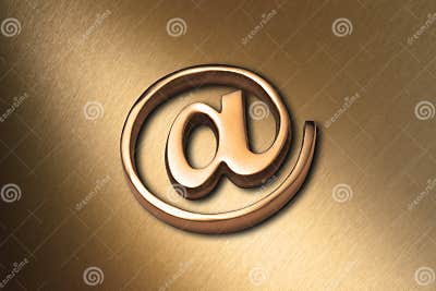 Gold @ Internet Email Background Stock Photo - Image of metal ...