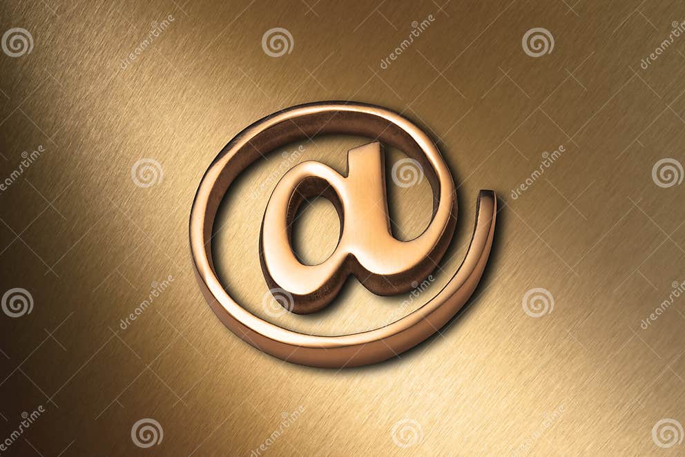 Gold @ Internet Email Background Stock Photo - Image of metal ...