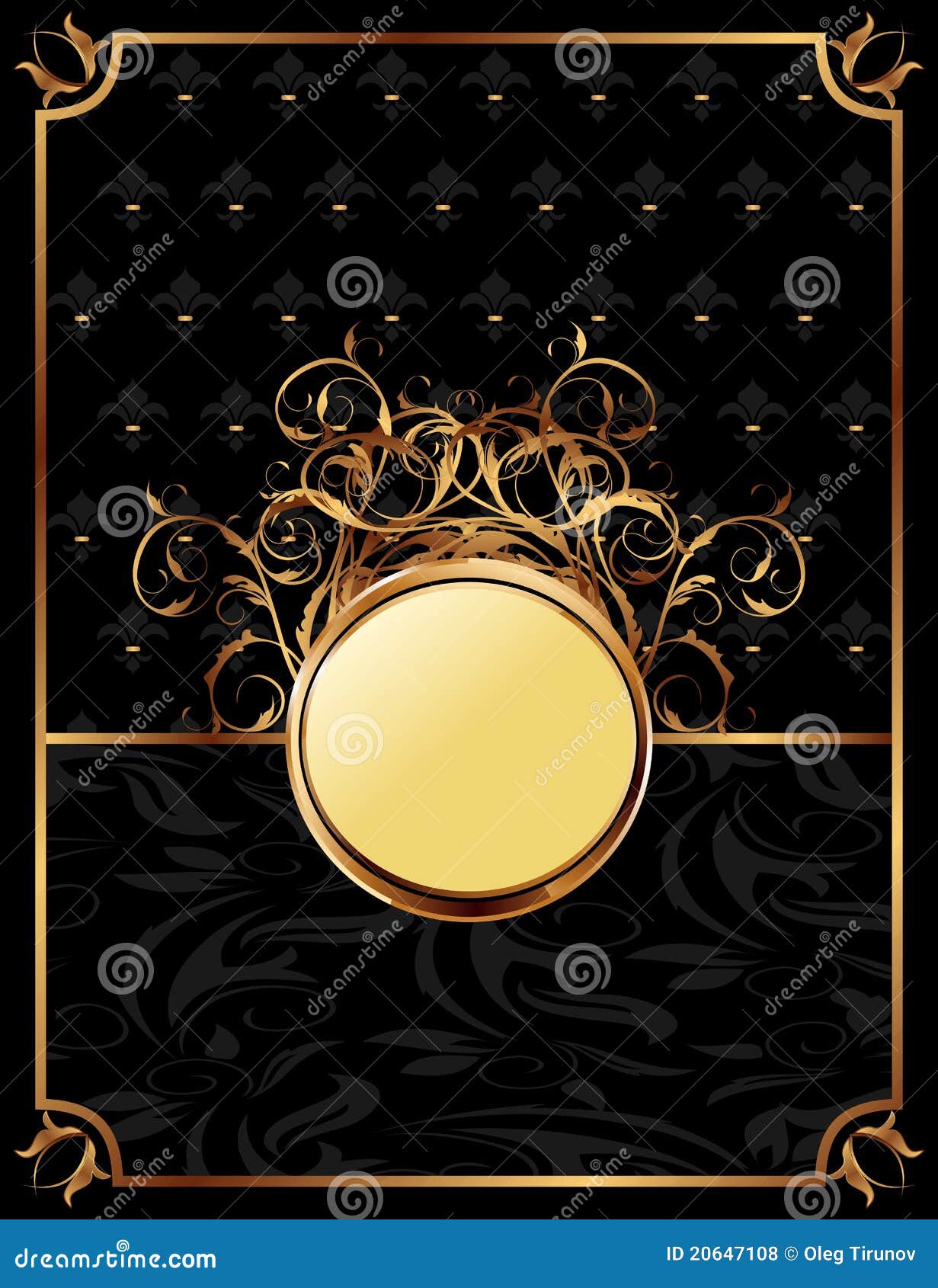 Gold invitation frame stock vector. Illustration of glare - 20647108