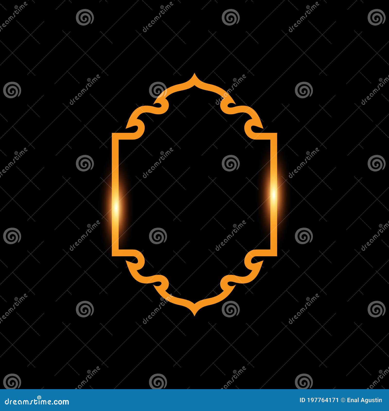 Gold Islamic Frame Border Design Template Stock Vector - Illustration ...