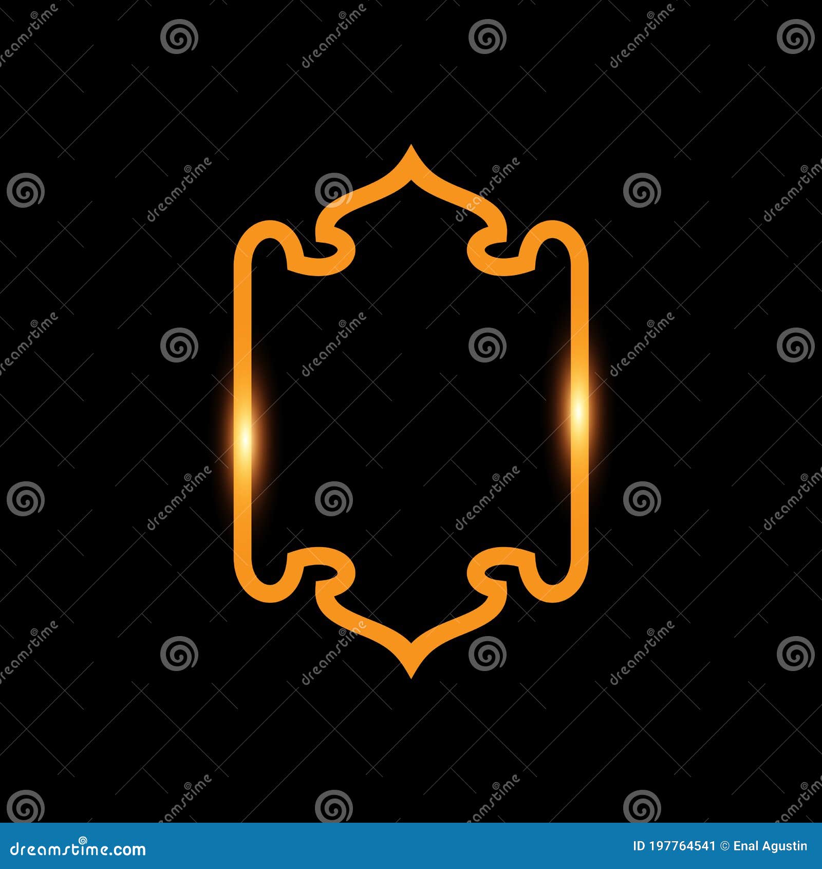 Gold Islamic Frame Border Design Template Stock Vector - Illustration ...