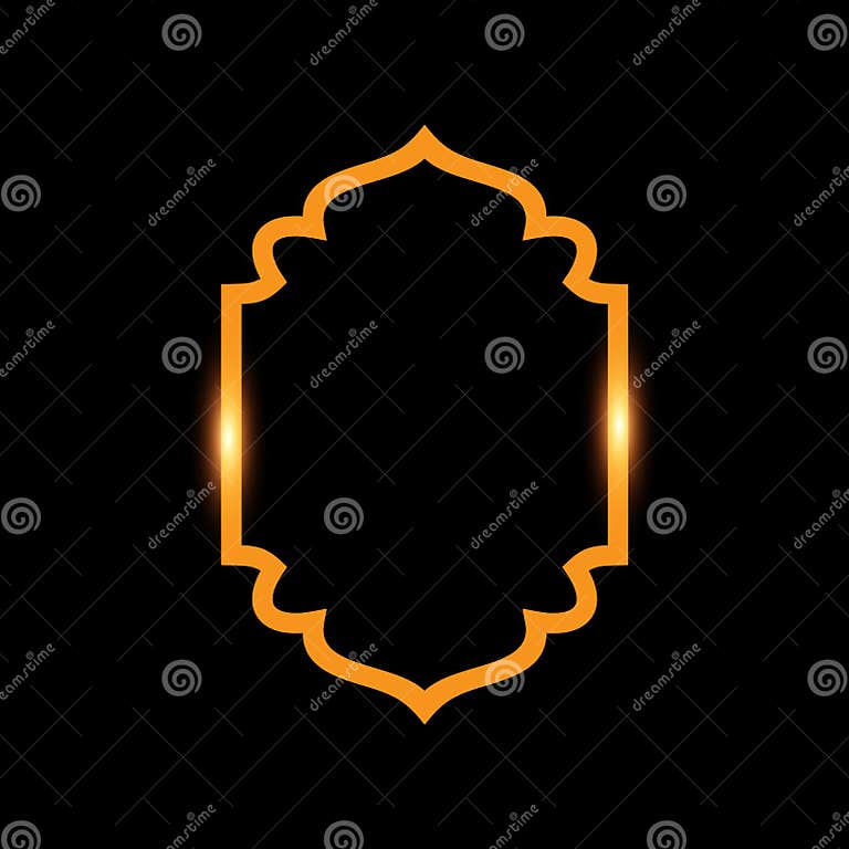 Gold Islamic Frame Border Design Template Stock Vector - Illustration ...