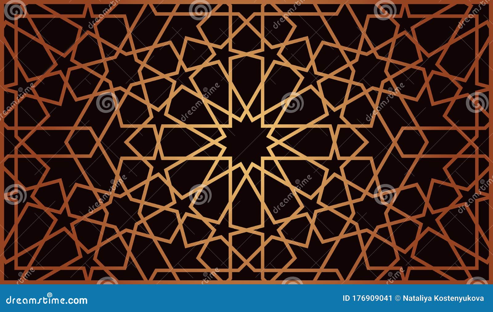 Gold Islamic Ornament Pattern Stock Vector - Illustration of kareem ...