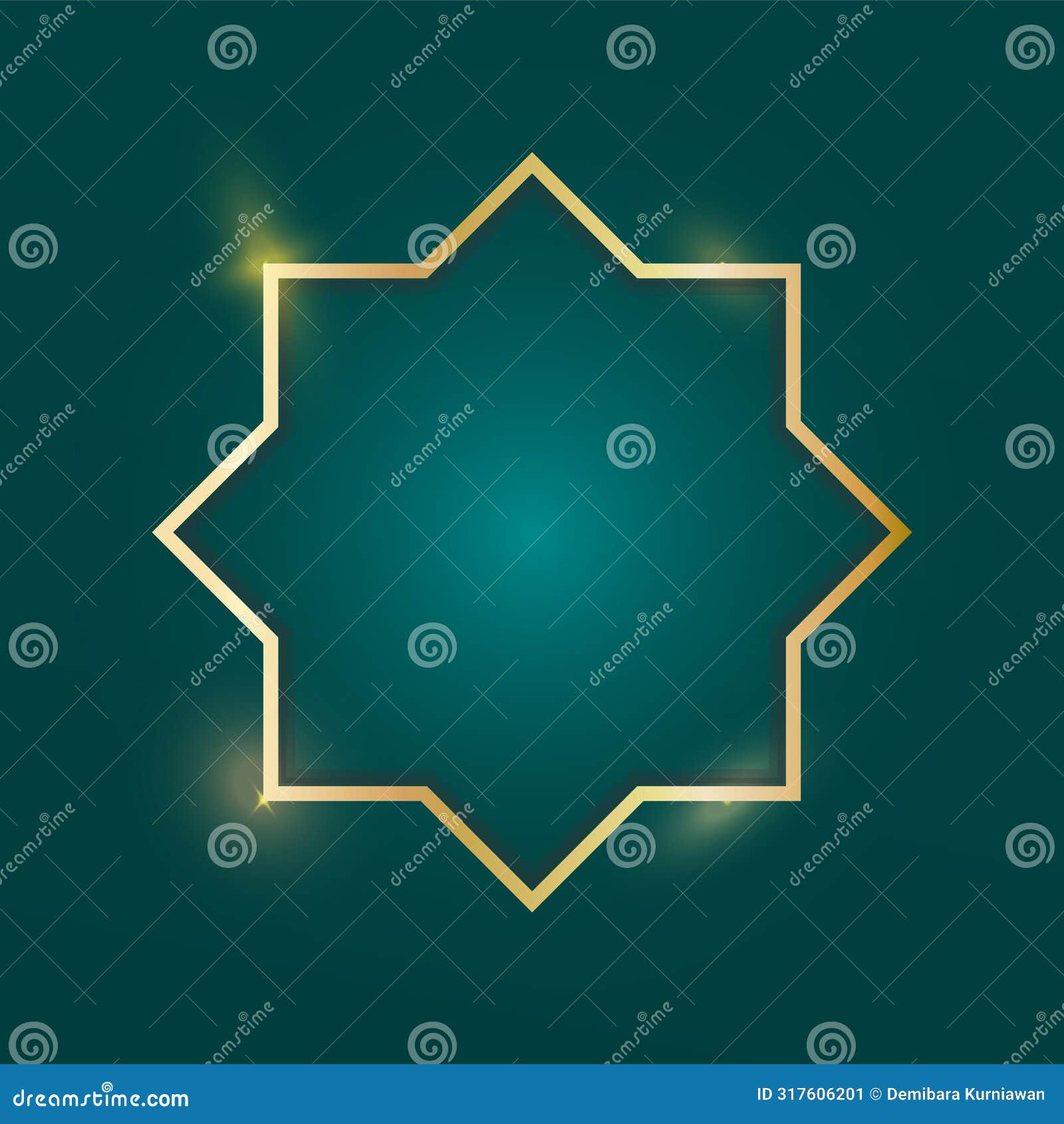 Gold Islamic Star Frame Border Stock Vector - Illustration of ...