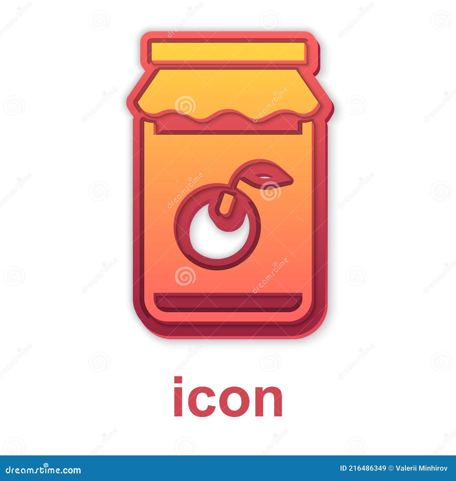 Gold Jam Jar Icon Isolated on White Background. Vector Stock Vector ...
