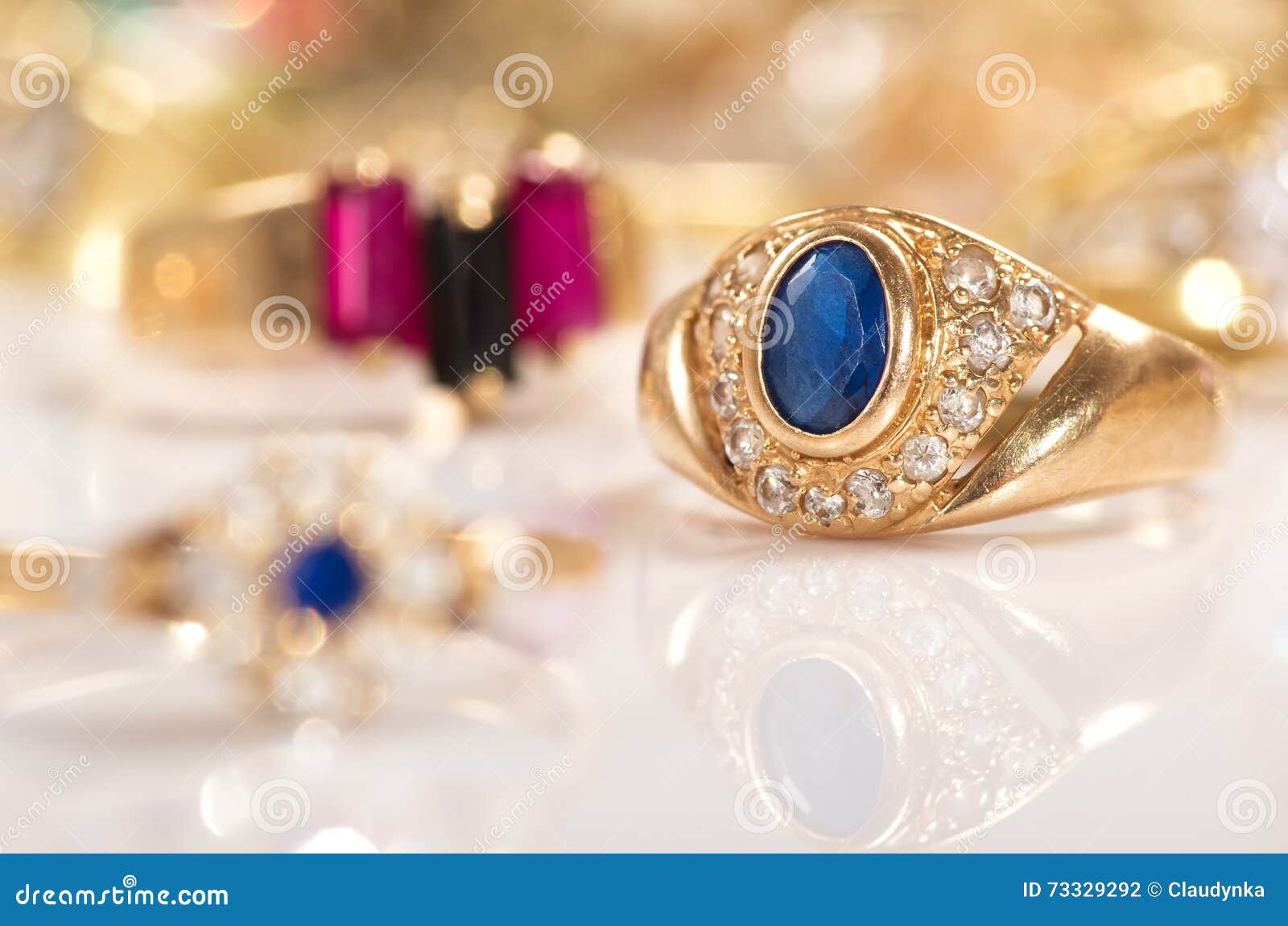 Gold jewelry. stock photo. Image of rich, bright, diamond - 73329292