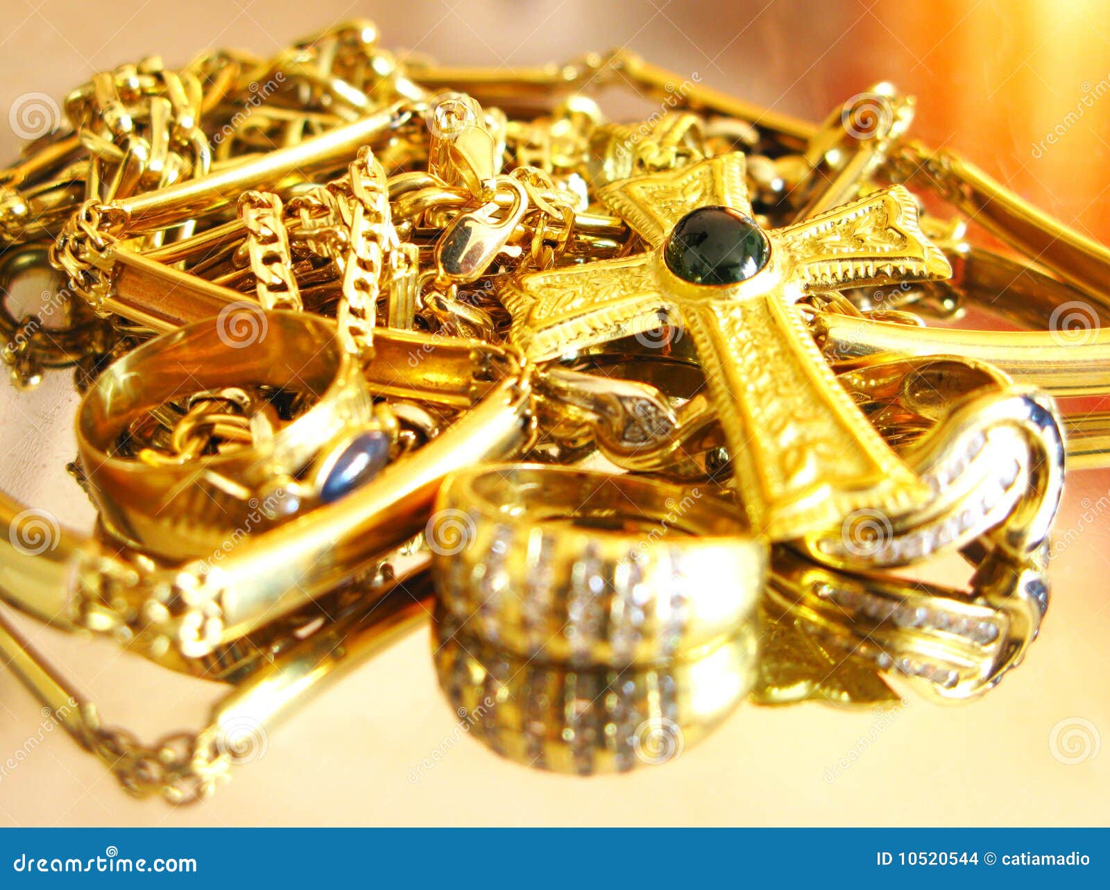 Gold jewels stock photo. Image of rings, jewels, surface - 10520544