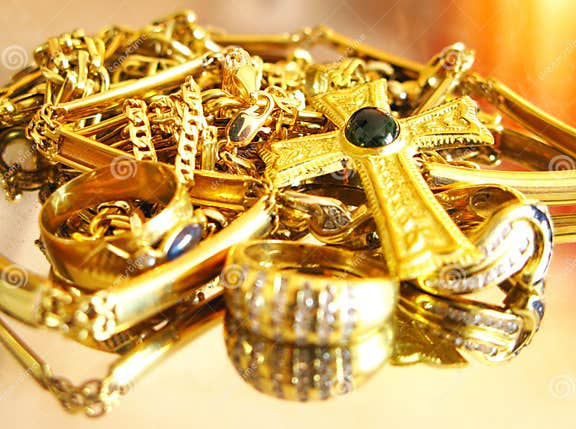 Gold jewels stock photo. Image of rings, jewels, surface - 10520544