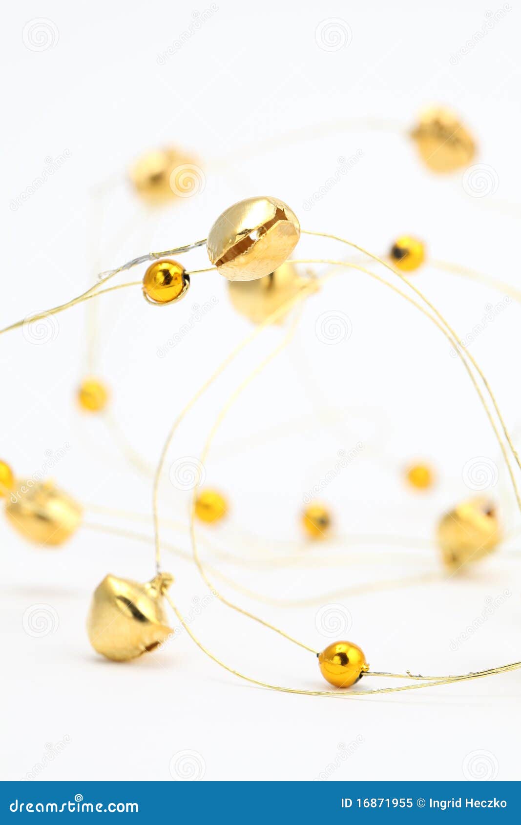 Gold jingle bell chain stock image. Image of jingle, tradition - 16871955