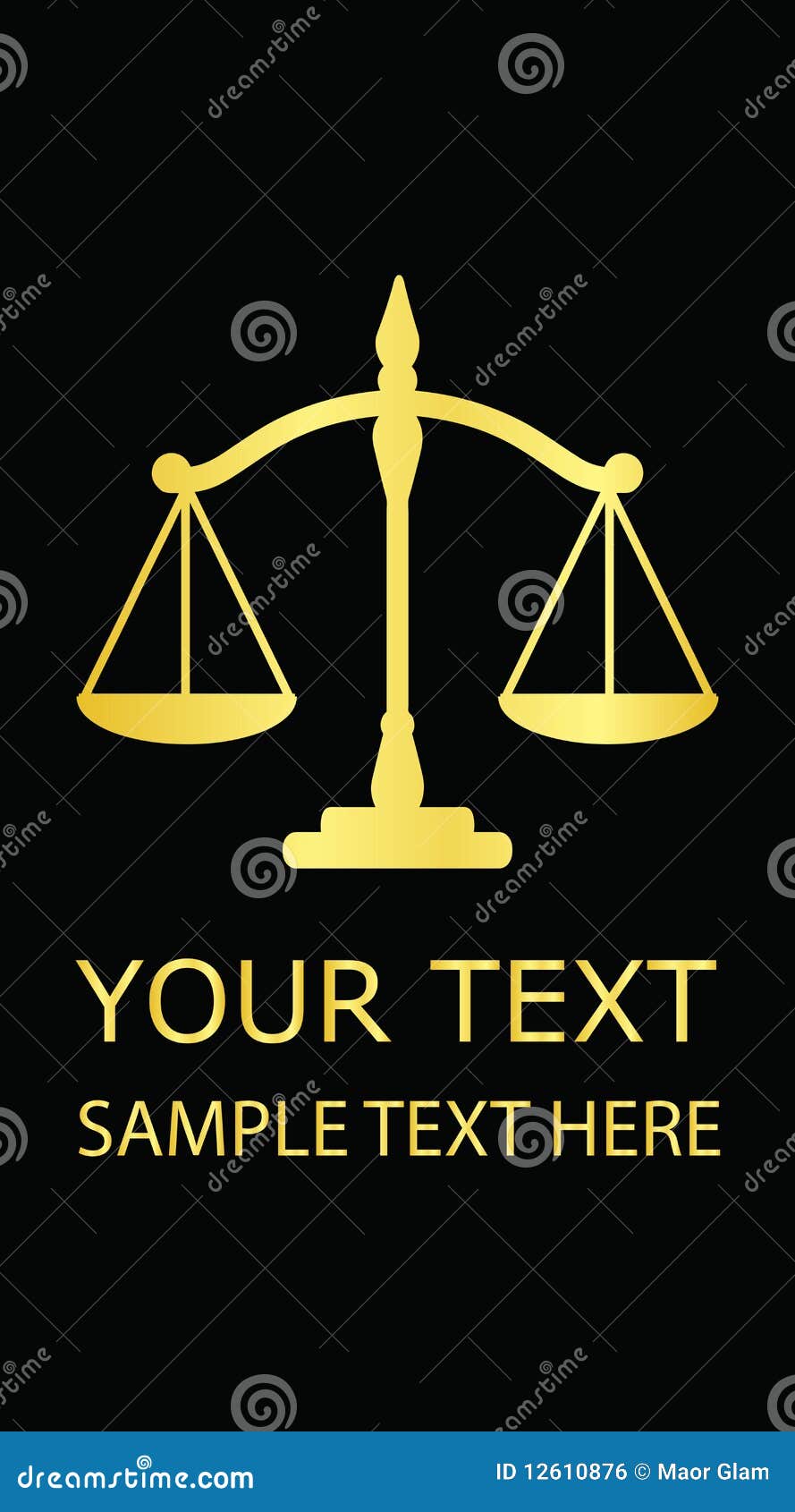Gold Justice Scales Vector Illustration | CartoonDealer.com #12610876