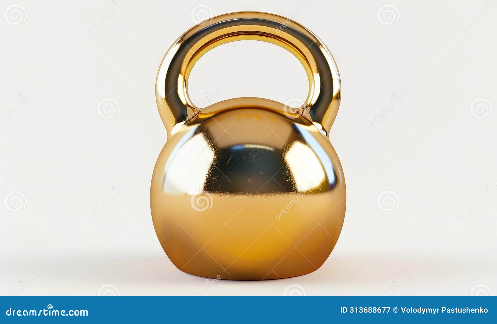 A Gold Kettlebell on a White Background Stock Image - Image of weight ...
