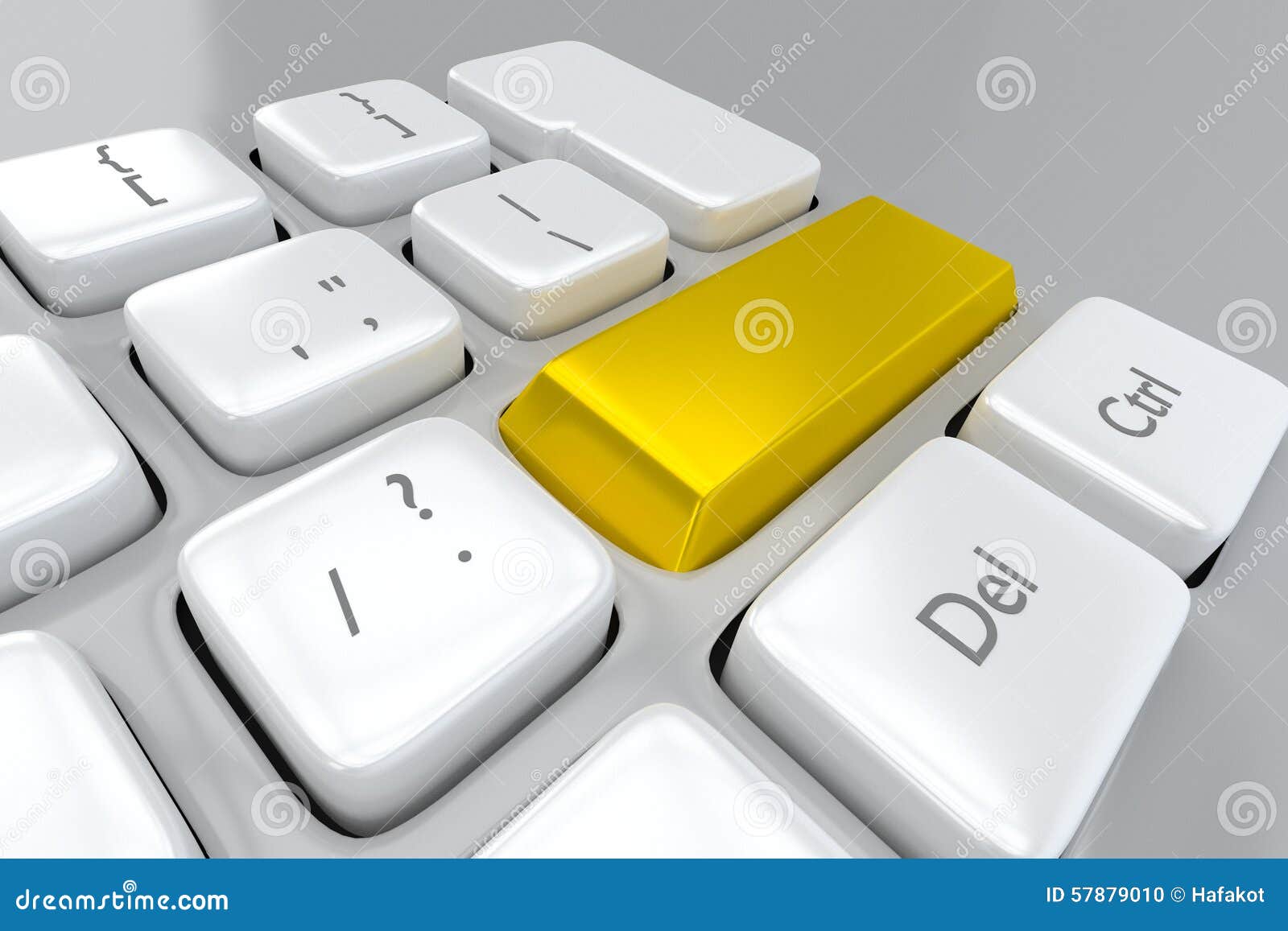 Gold Key on a Computer Keyboard Stock Illustration - Illustration of ...