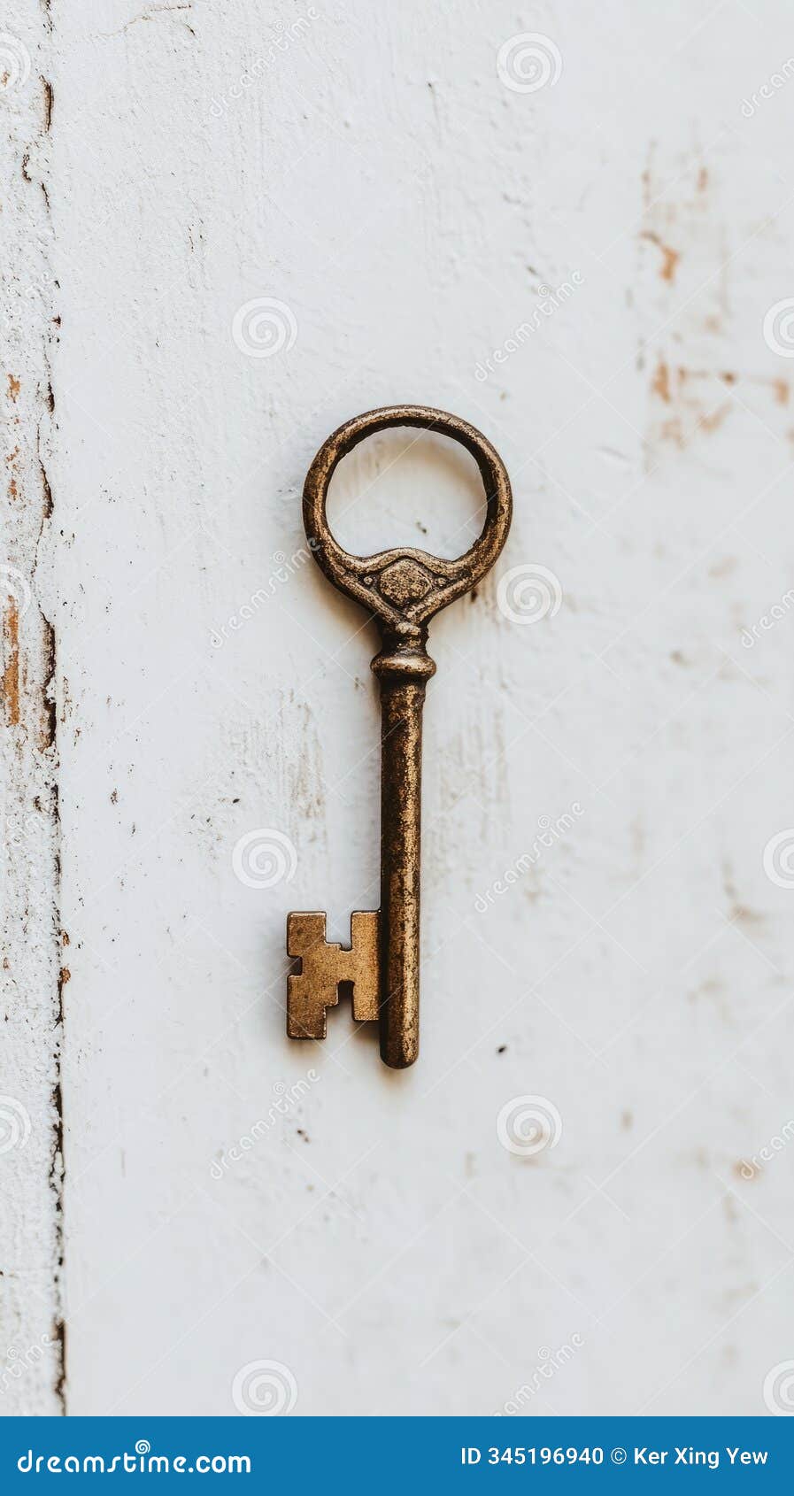 A Gold Key with a Hole in the Middle Stock Illustration - Illustration ...