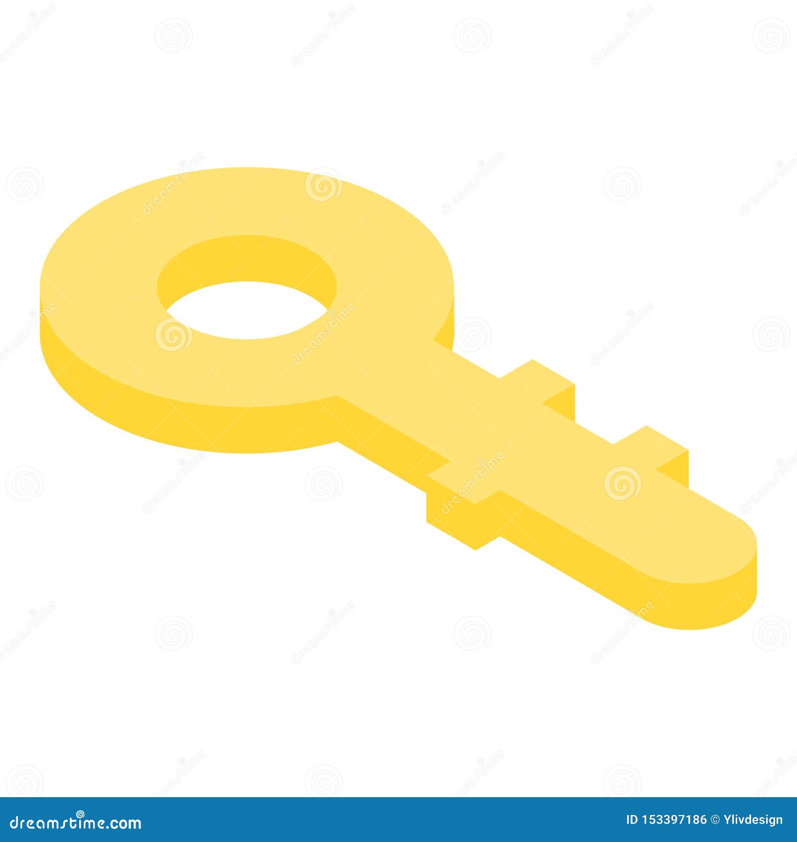 Gold Key Icon, Isometric Style Stock Vector - Illustration of lock ...