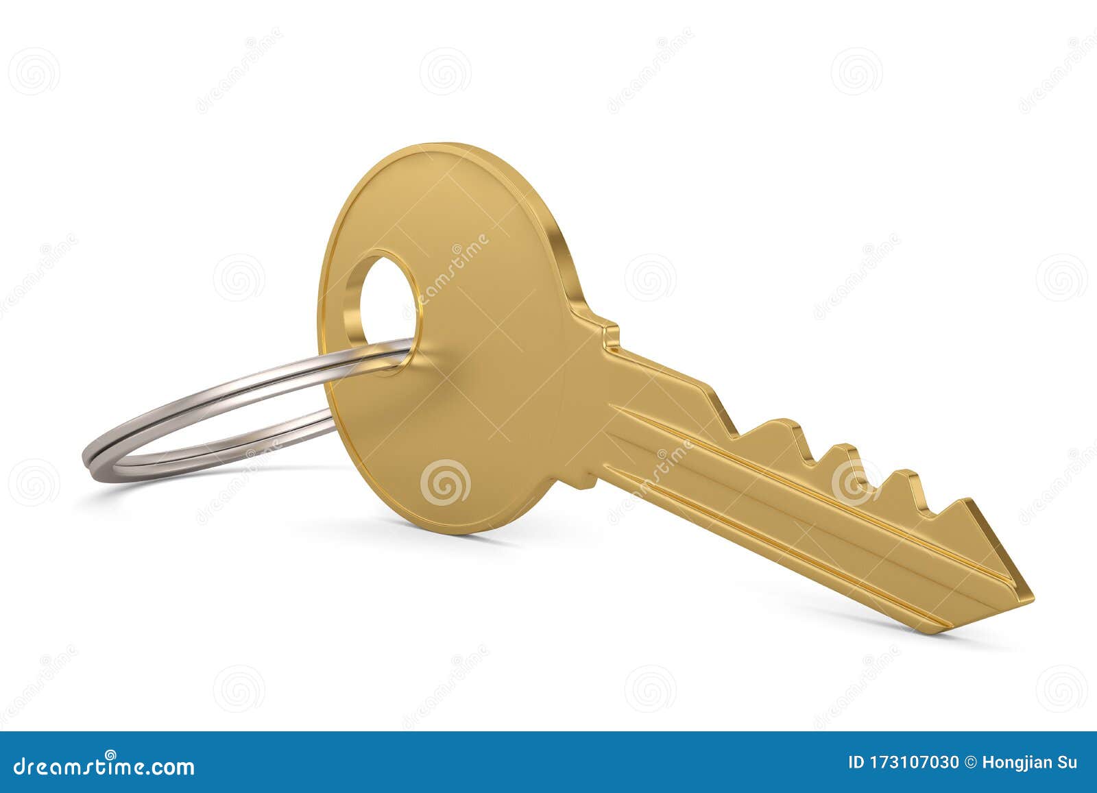 Gold Key Isolated on White Background 3D Illustration Stock ...